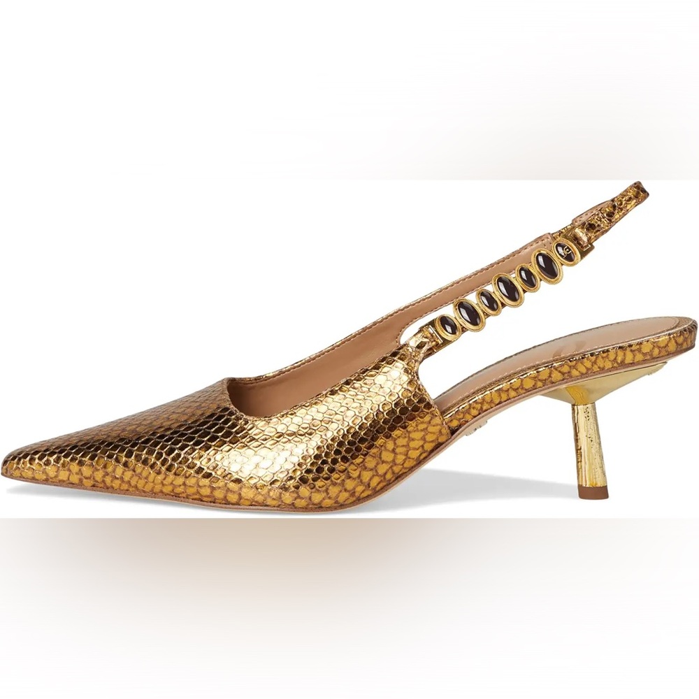 Sam Edelman Metallic Gold Slingback Heels | Like New - Gem